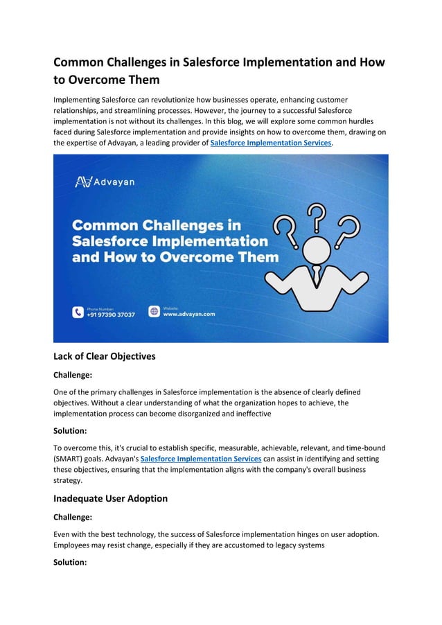 Common Challenges In Salesforce Implementation And How To Overcome Thempdf