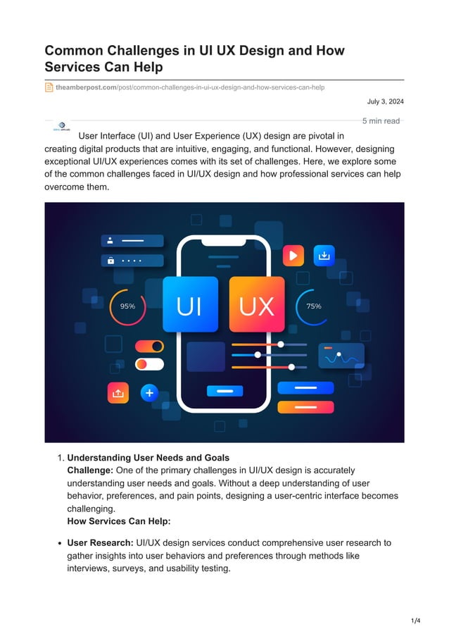 Common Challenges in UI UX Design and How Services Can Help.pdf | Free ...