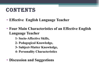 Common characteristics of an effective English language teacher | PPT