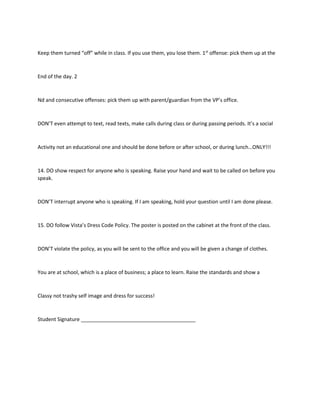 common classroom rules.docx | Parenting Teens | Parenting