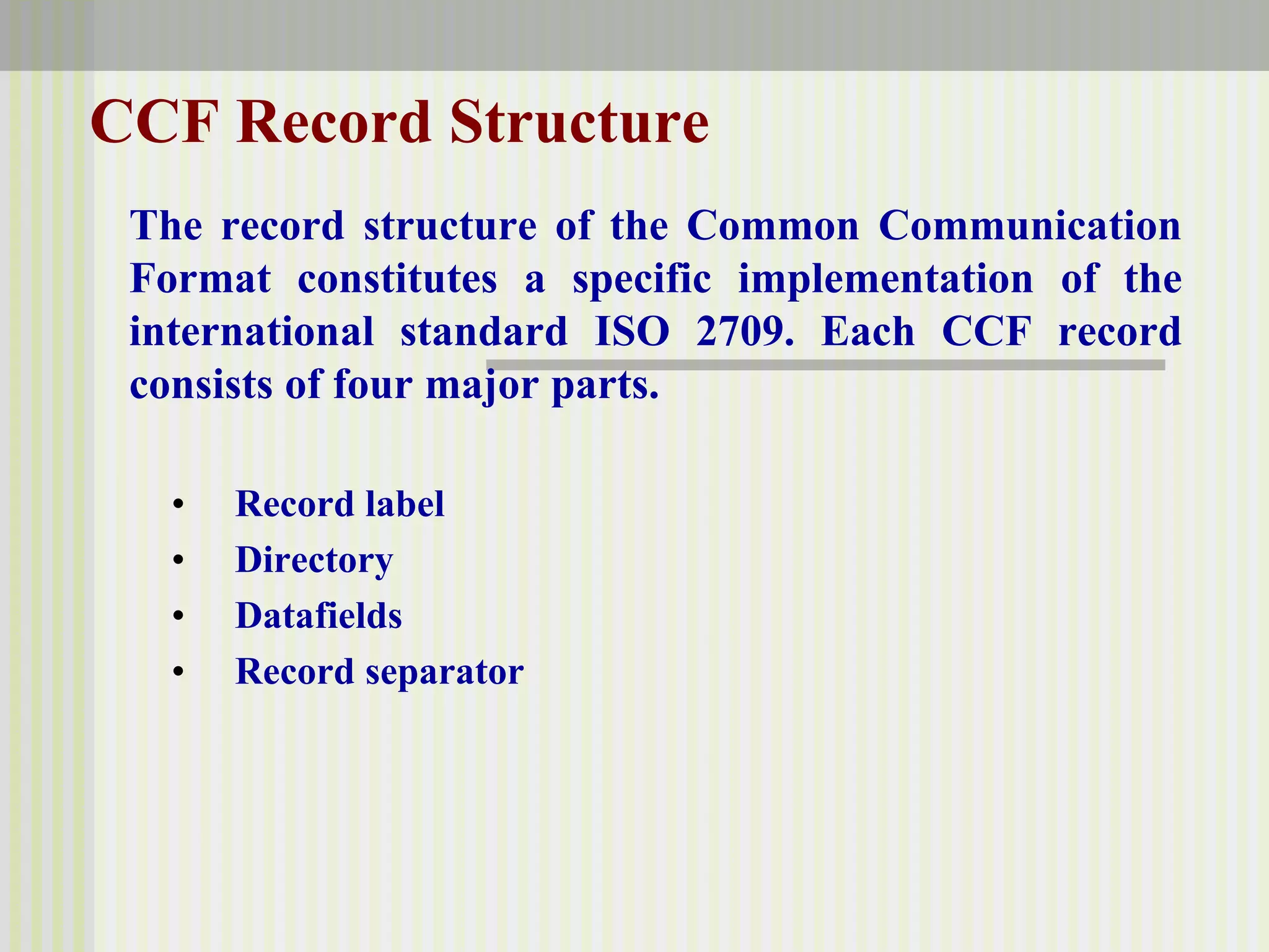 Common communication format | PPT