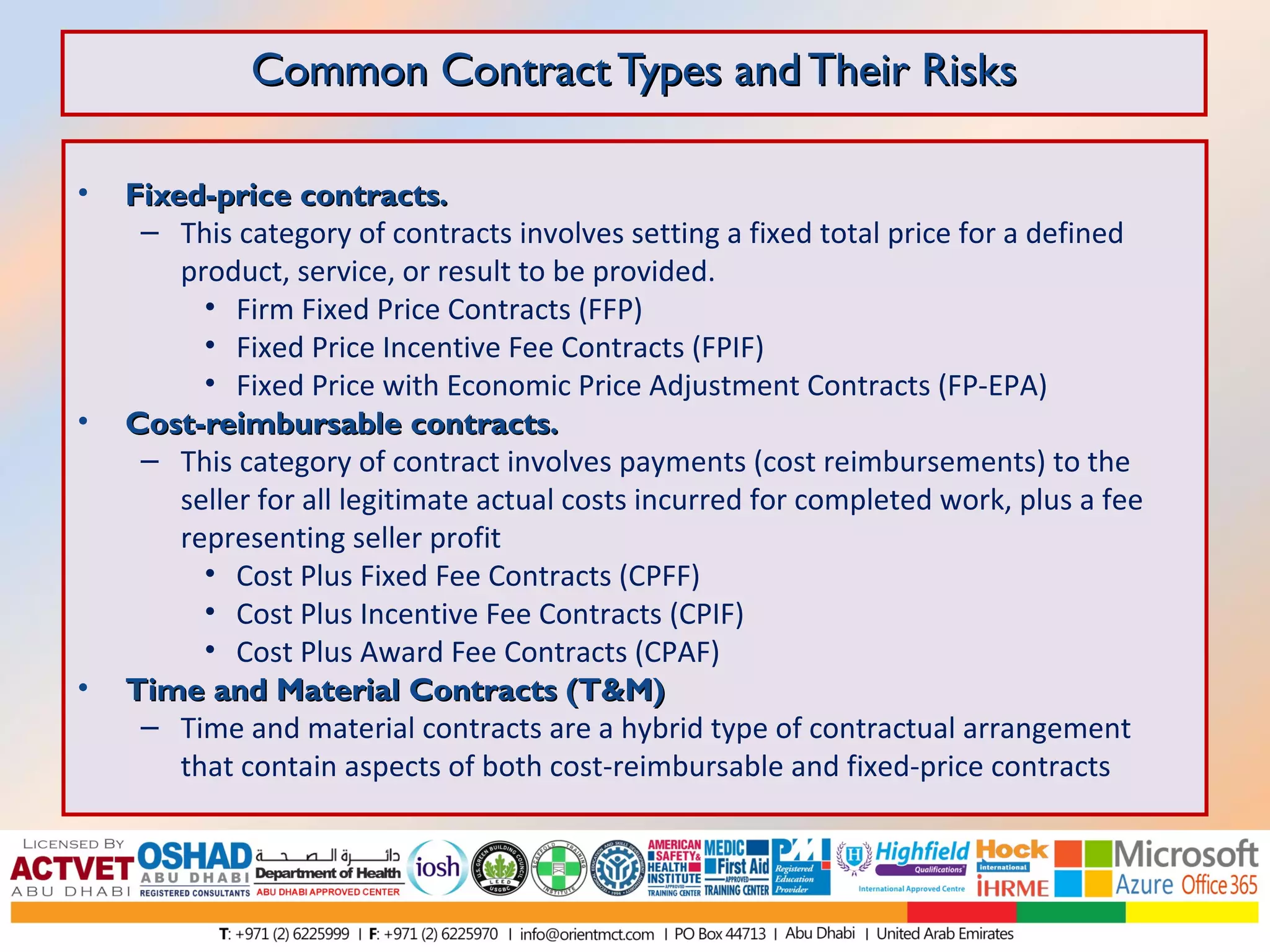 Common contract types | PPS