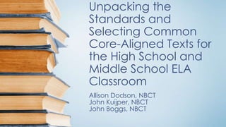 Common Core Unpacking the Standards | POTX