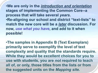 Commoncore text-exemplars-and-measuring-text-complexity | PPTX ...