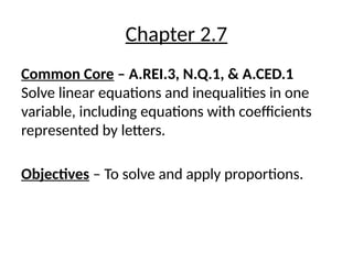 NC Common Core Math Chapter 2 with notes | PPTX