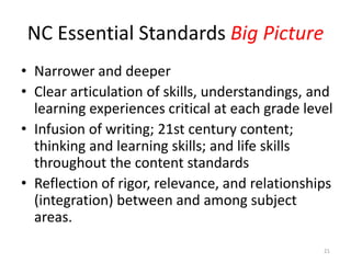 Common core & essential standards for a ps | PPTX