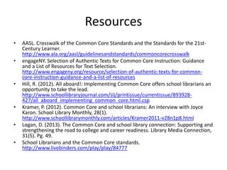 Library and Common Core Implementation | PPT