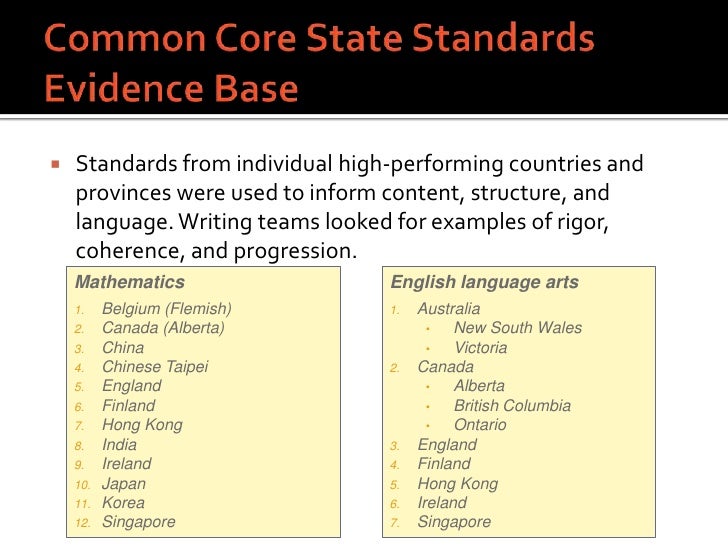 Common core standards