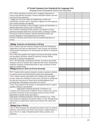 CCRS Language Arts 4-8 Checklists and Breakdowns | PDF