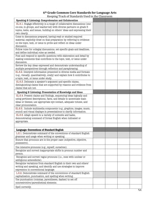 CCRS Language Arts 4-8 Checklists and Breakdowns | PDF