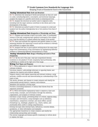CCRS Language Arts 4-8 Checklists and Breakdowns | PDF