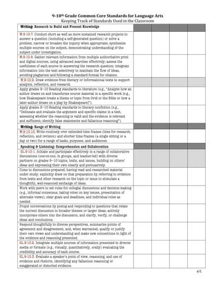 CCRS Language Arts 4-8 Checklists and Breakdowns | PDF