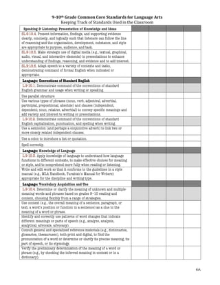 CCRS Language Arts 4-8 Checklists and Breakdowns | PDF