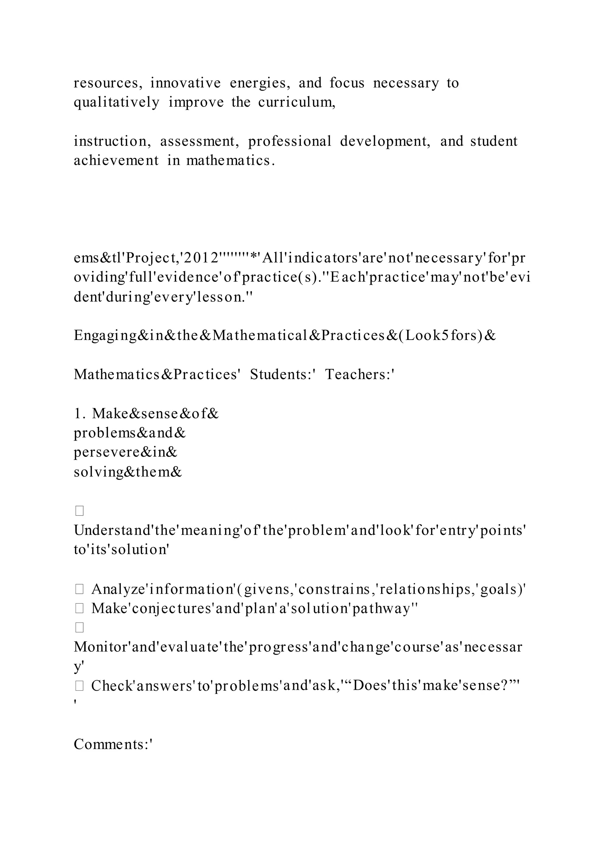 COMMON CORE STATE STANDARDS FOR MATHEMATICS Standards for | DOCX