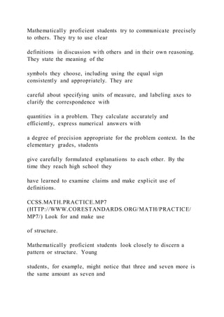 COMMON CORE STATE STANDARDS FOR MATHEMATICS Standards for | DOCX
