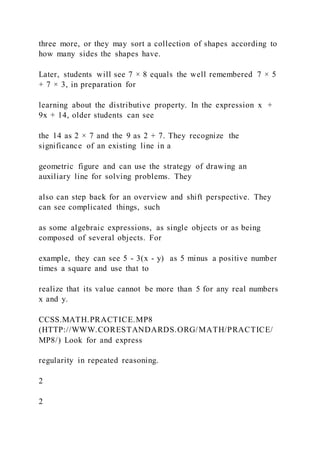 COMMON CORE STATE STANDARDS FOR MATHEMATICS Standards for | DOCX
