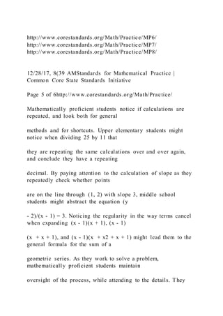 COMMON CORE STATE STANDARDS FOR MATHEMATICS Standards for | DOCX