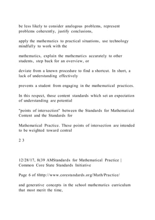 COMMON CORE STATE STANDARDS FOR MATHEMATICS Standards for | DOCX