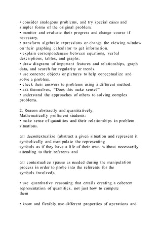 COMMON CORE STATE STANDARDS FOR MATHEMATICS Standards for | DOCX