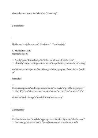 COMMON CORE STATE STANDARDS FOR MATHEMATICS Standards for | DOCX