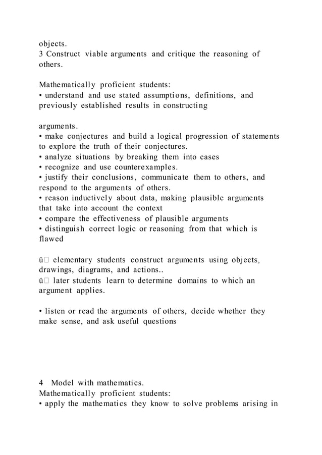 COMMON CORE STATE STANDARDS FOR MATHEMATICS Standards for | DOCX