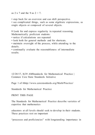 COMMON CORE STATE STANDARDS FOR MATHEMATICS Standards for | DOCX