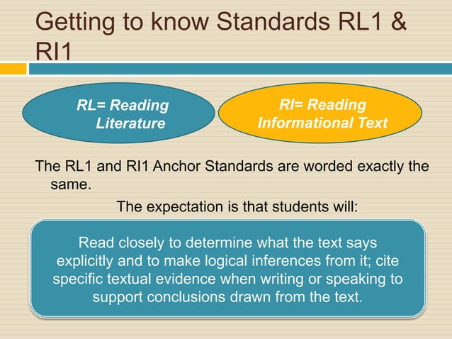 Common core state standards rl1 & ri1 | PPTX