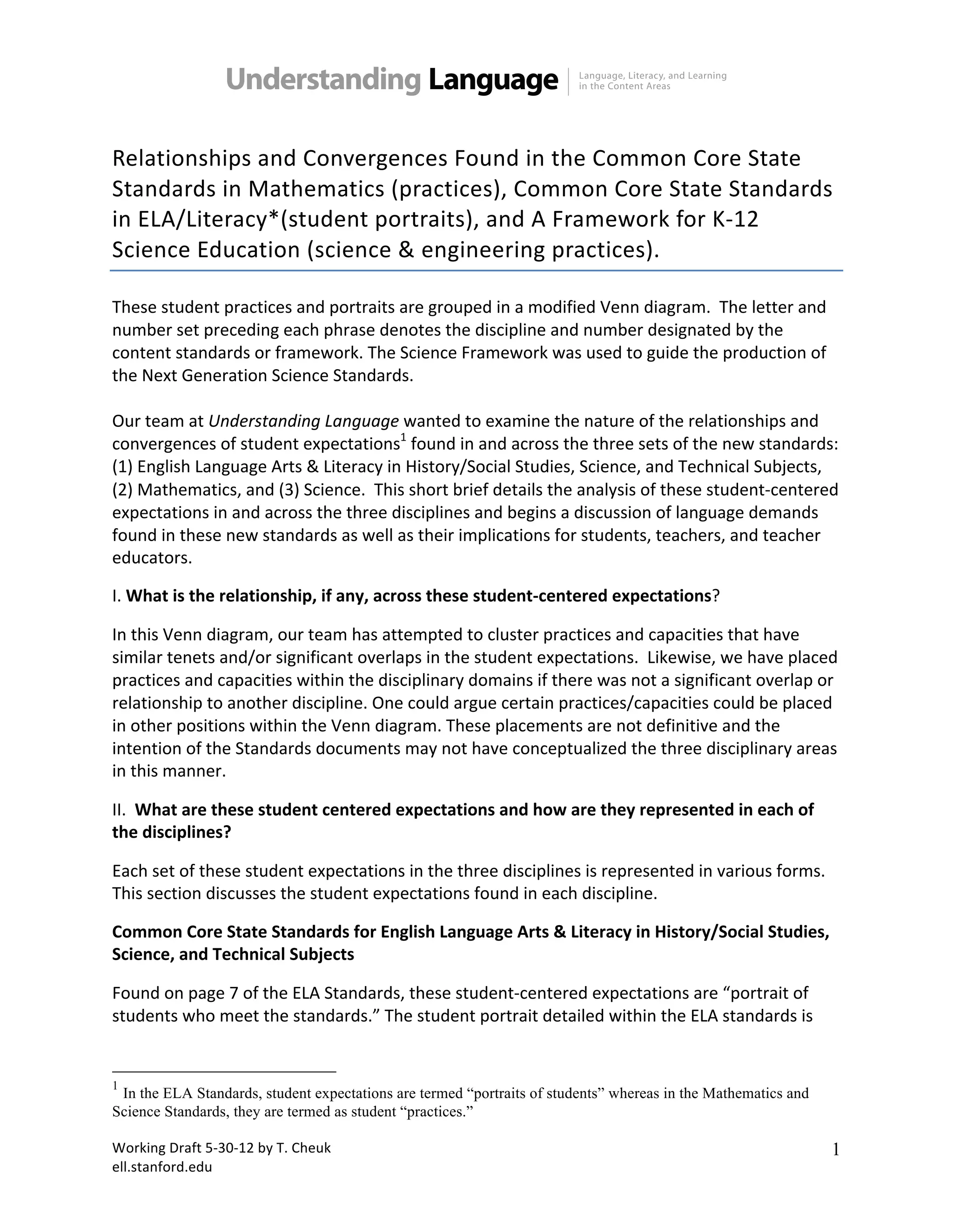 Common core venn diagram | PDF | Educational Assessment | Education