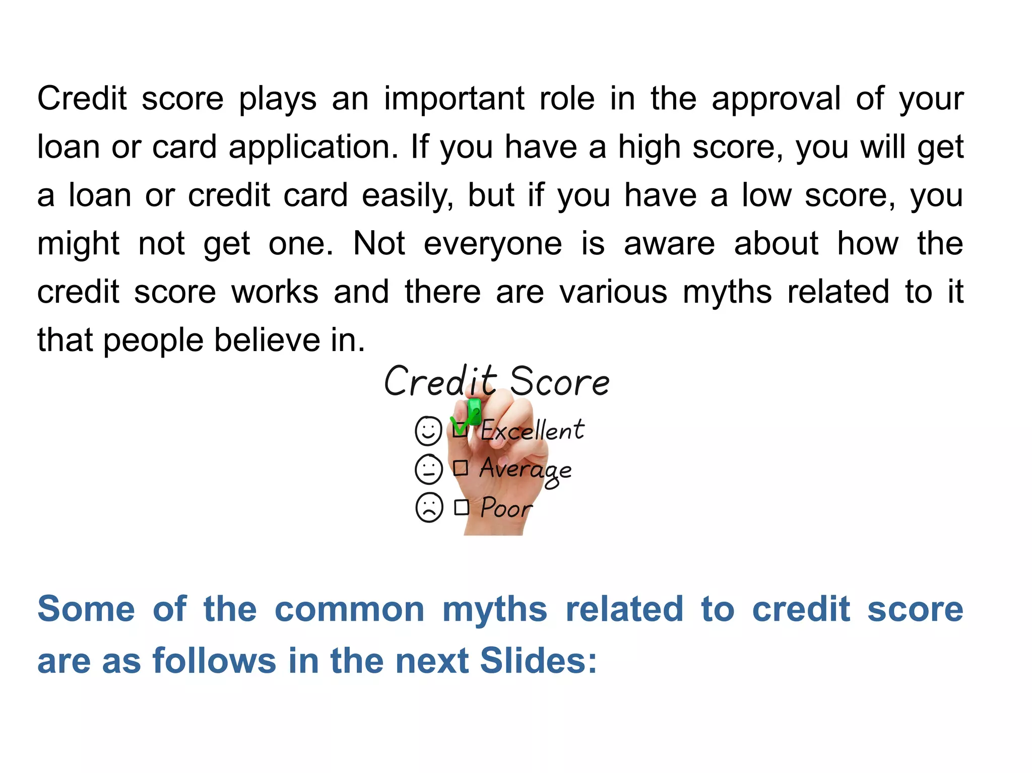 Common Credit Score Myths | ODP