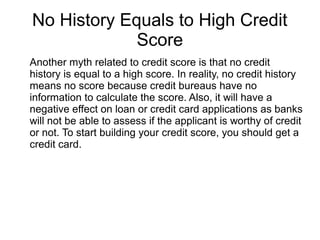 Common Credit Score Myths | ODP