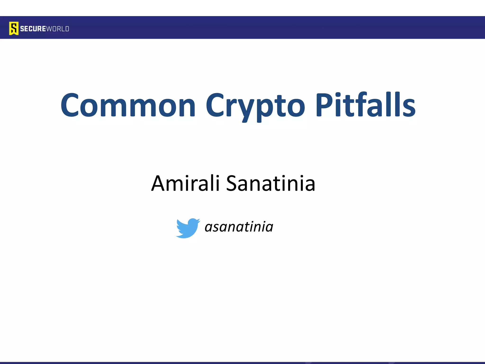Common Crypto Pitfalls | PPT