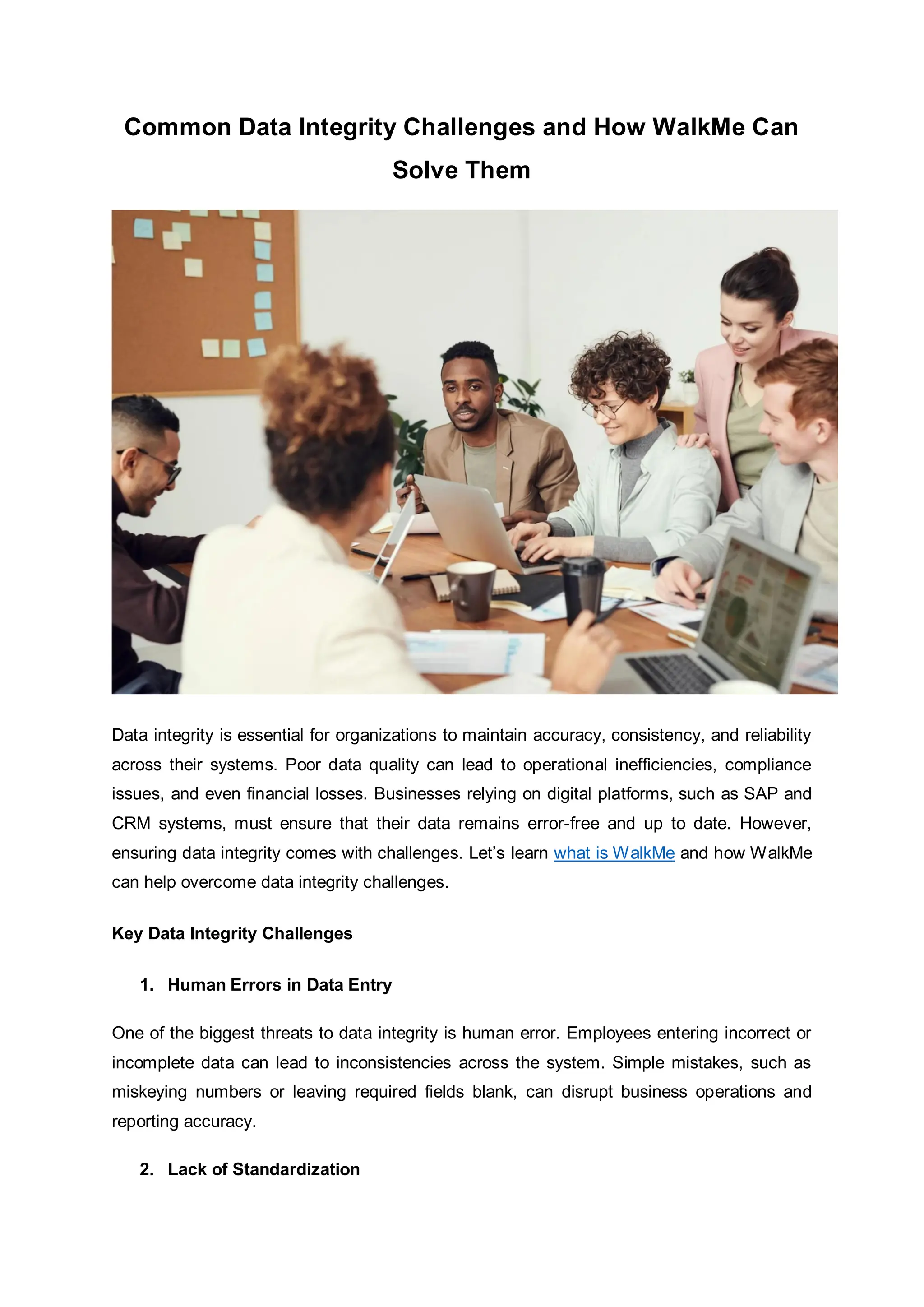 Common Data Integrity Challenges and How WalkMe Can Solve Them | PDF