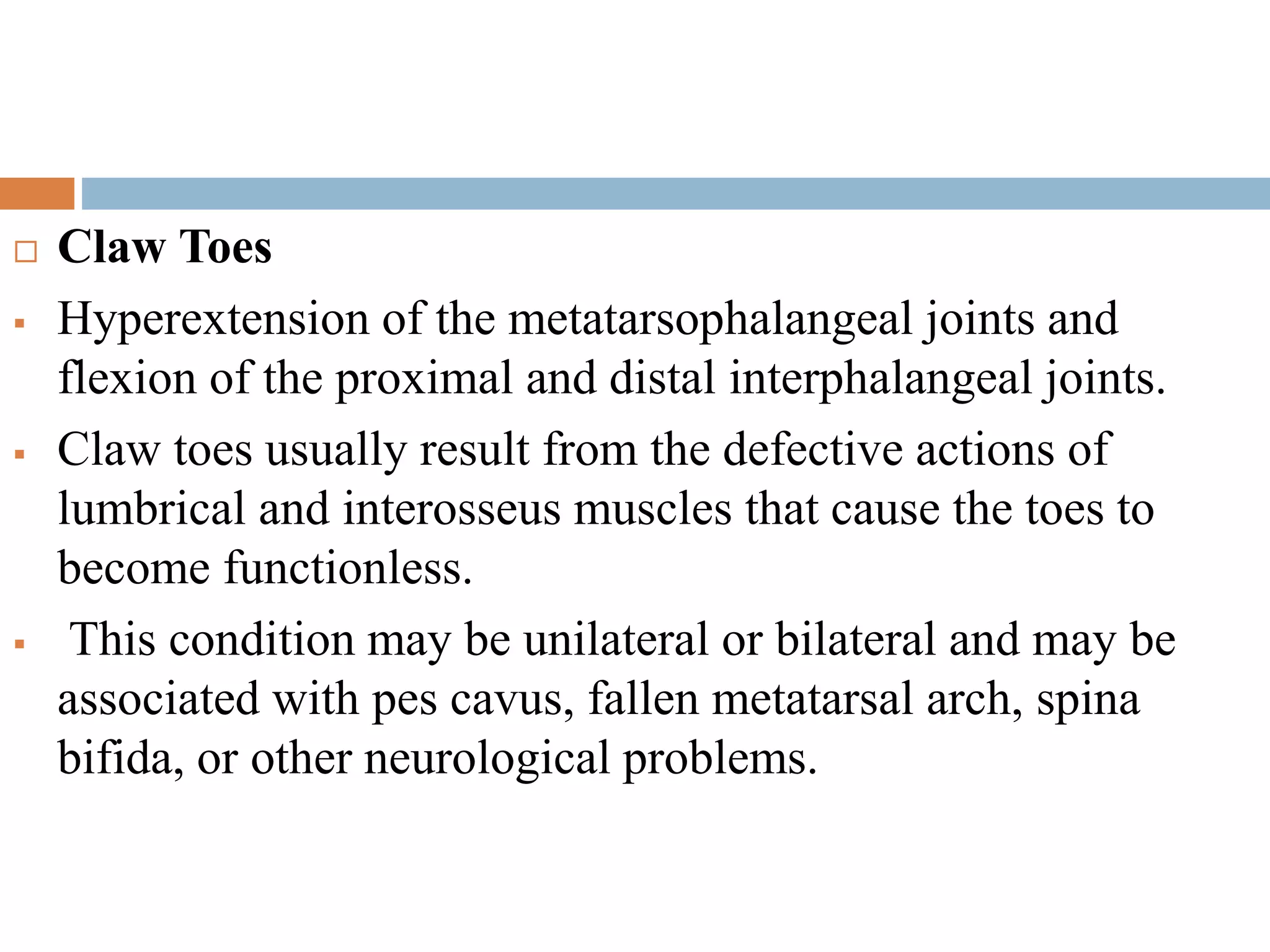 Common deformities, deviations, and injuries of ankle and foot | PPTX