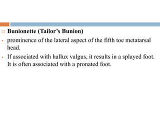 Common deformities, deviations, and injuries of ankle and foot | PPTX