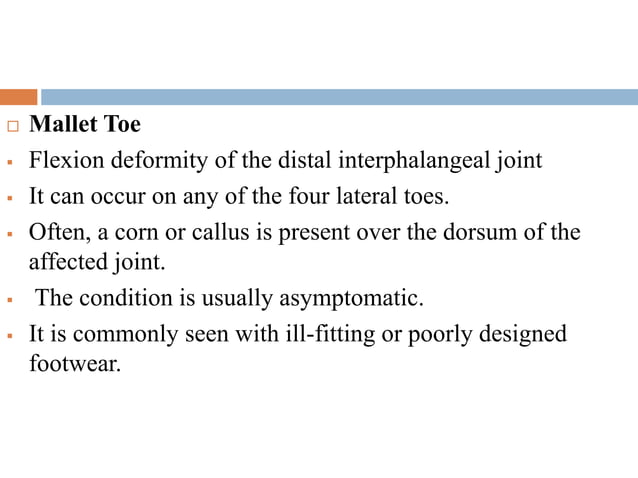 Common deformities, deviations, and injuries of ankle and foot | PPTX