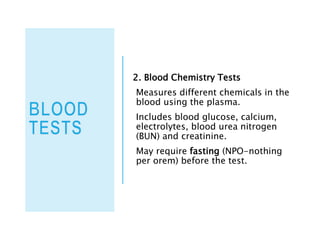 Common diagnostic & laboratory tests | PPTX
