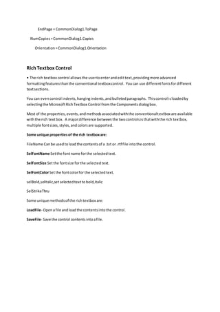 Common dialog control | DOCX | Computing | Technology & Computing