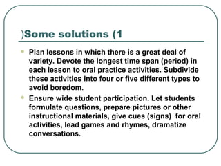 Common difficulties and solutions in teaching English as a foreign ...