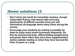 Common difficulties and solutions in teaching English as a foreign ...