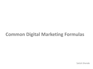 Basic Digital Marketing Formulas | PPT