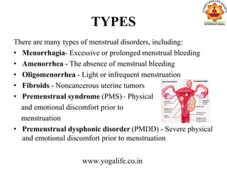 Yoga for women & gynec disorders | PPTX