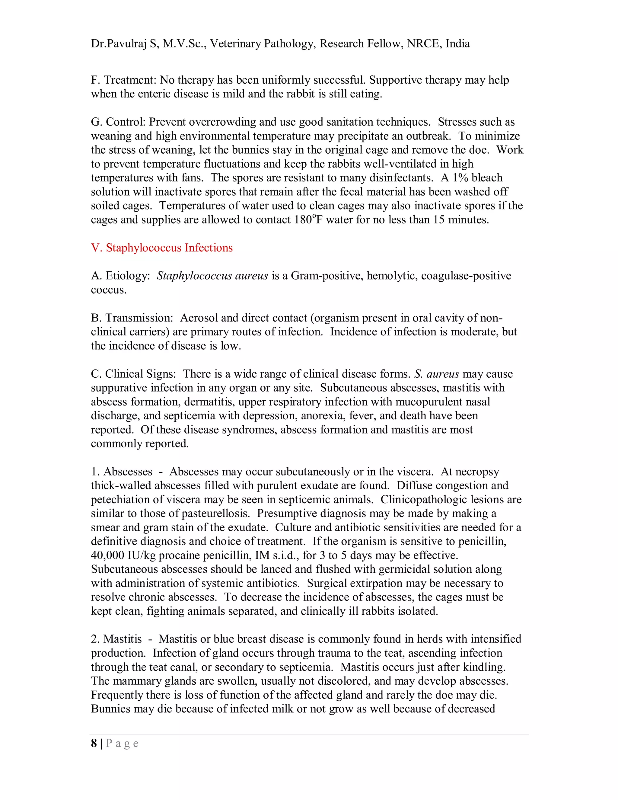 Common diseases and affections of laboratroy rabbits, quick review ...
