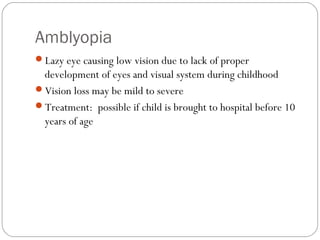 Common Disorders in Low Vision | PPT