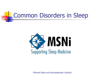 Common disorders in sleep | PPT