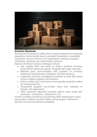Common Dropshipping Order Fulfillment Issues And Solutions | PDF