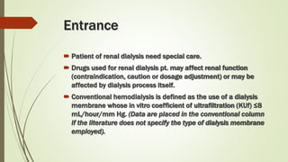 Common drugs used during conventional dialysis | PPTX