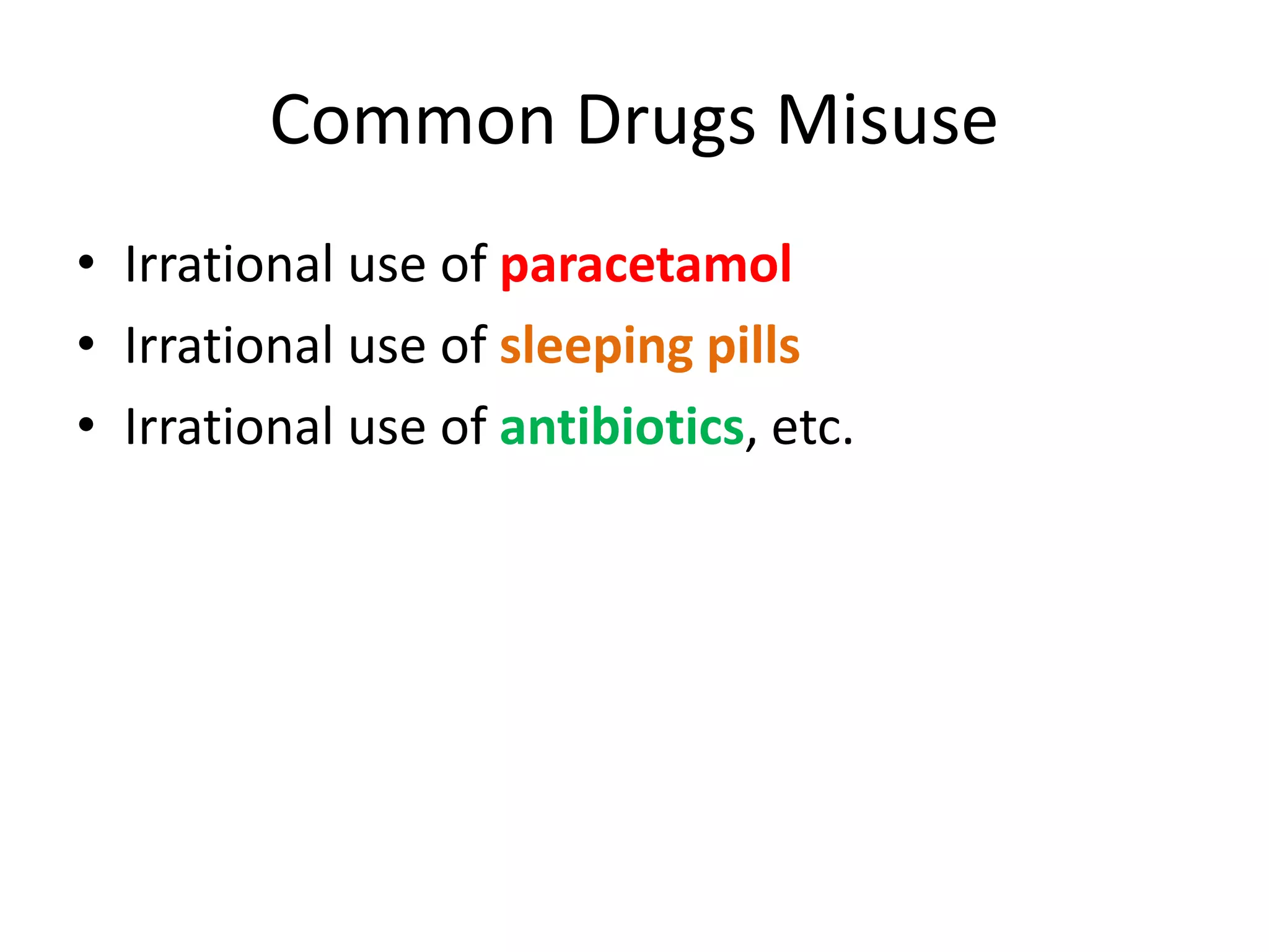 Common drug use and misuse | PPTX