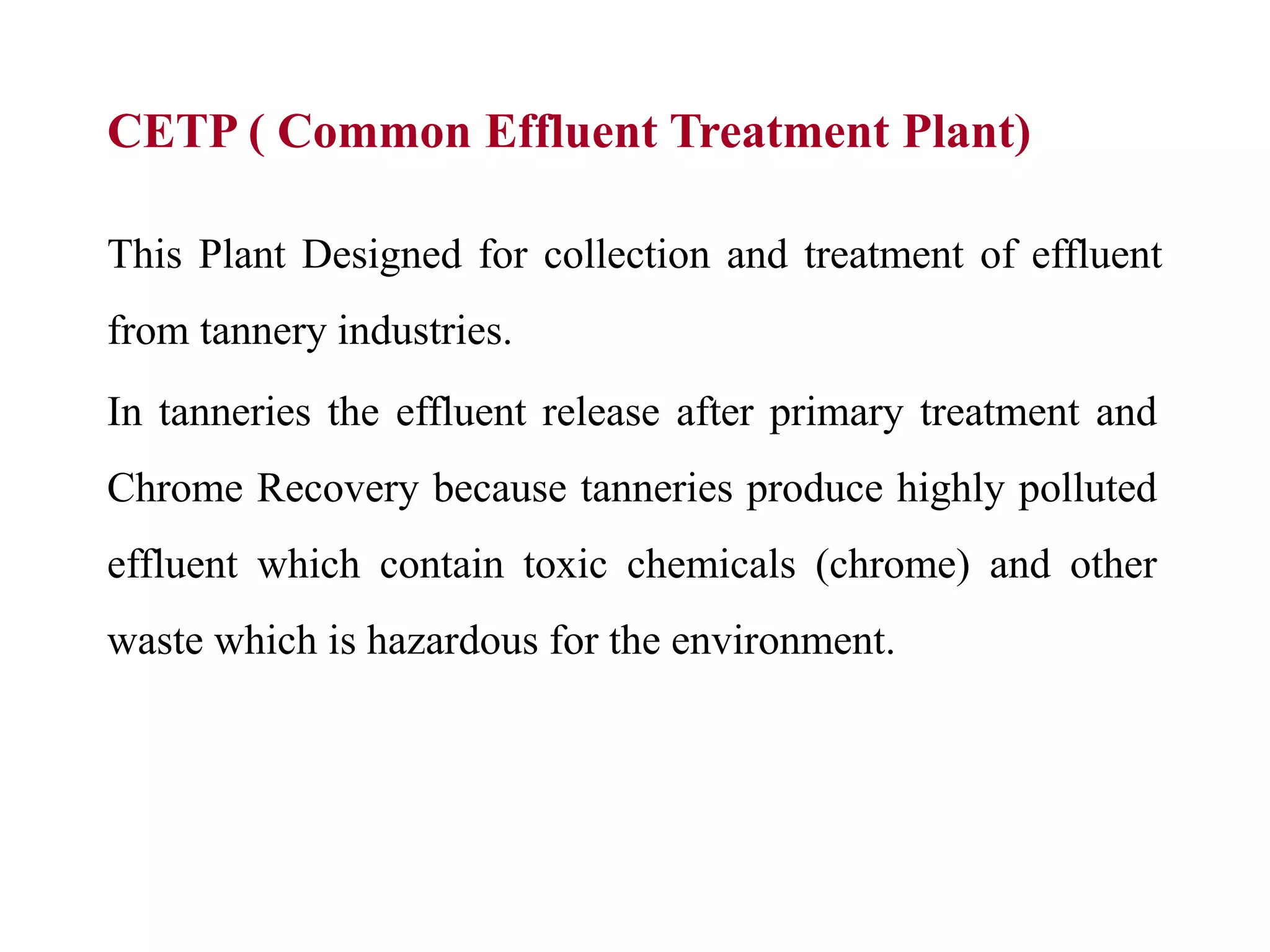 Common effluent treatment plant | PPTX