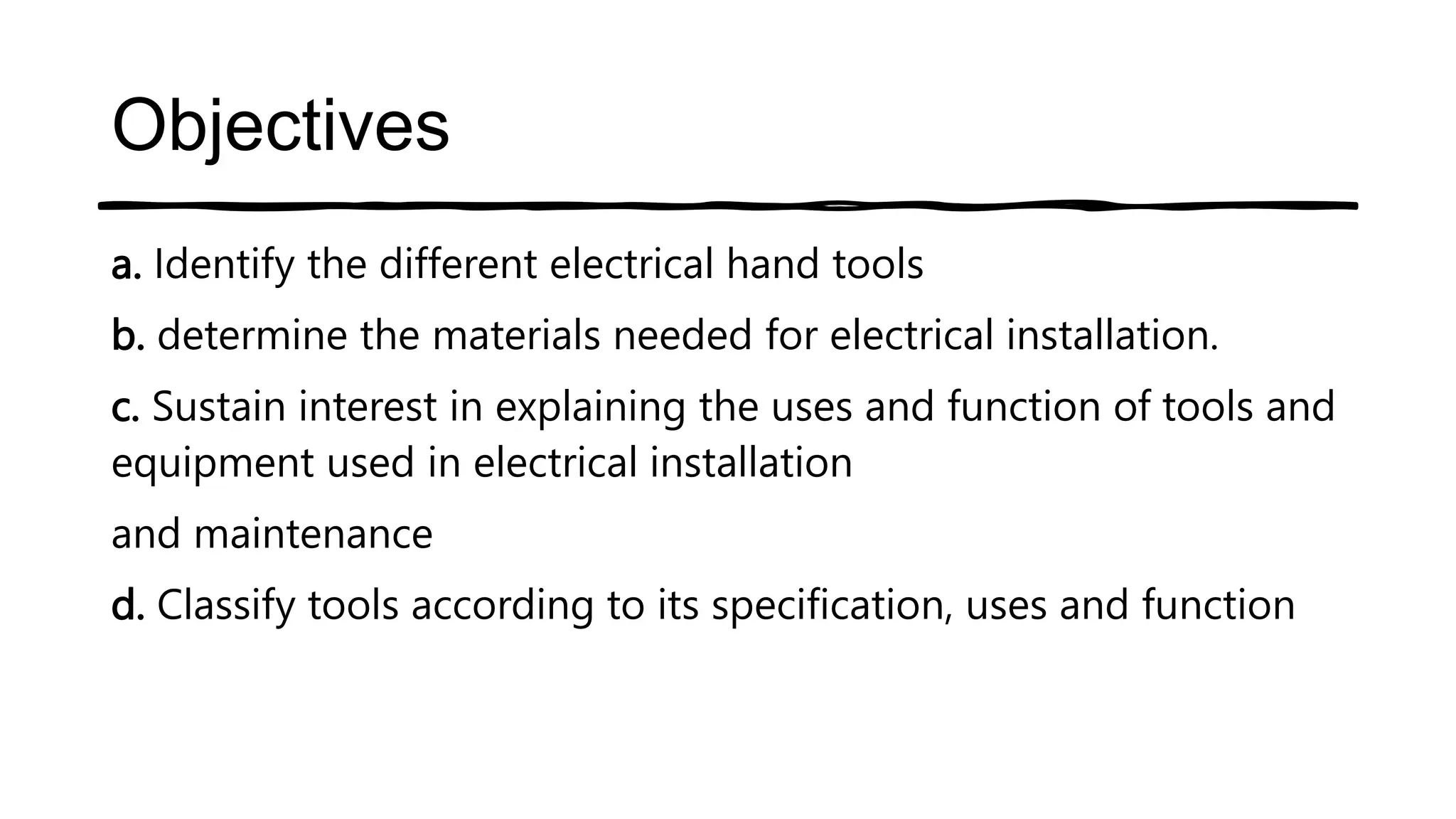 COMMON ELECTRICAL TOOLS IN ELECTRICAL INSTALLATION AND MAINTENANCE.pptx
