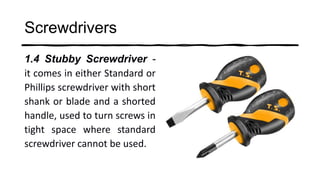 COMMON ELECTRICAL TOOLS IN ELECTRICAL INSTALLATION AND MAINTENANCE.pptx